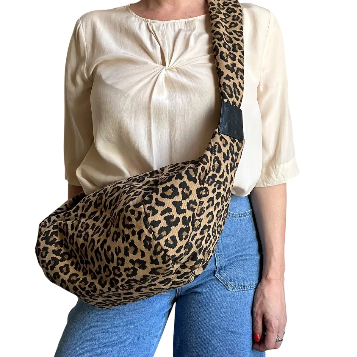 Brixton Cross Body Sling Bag - Sand Leopard Print - Large – bonbonfistral