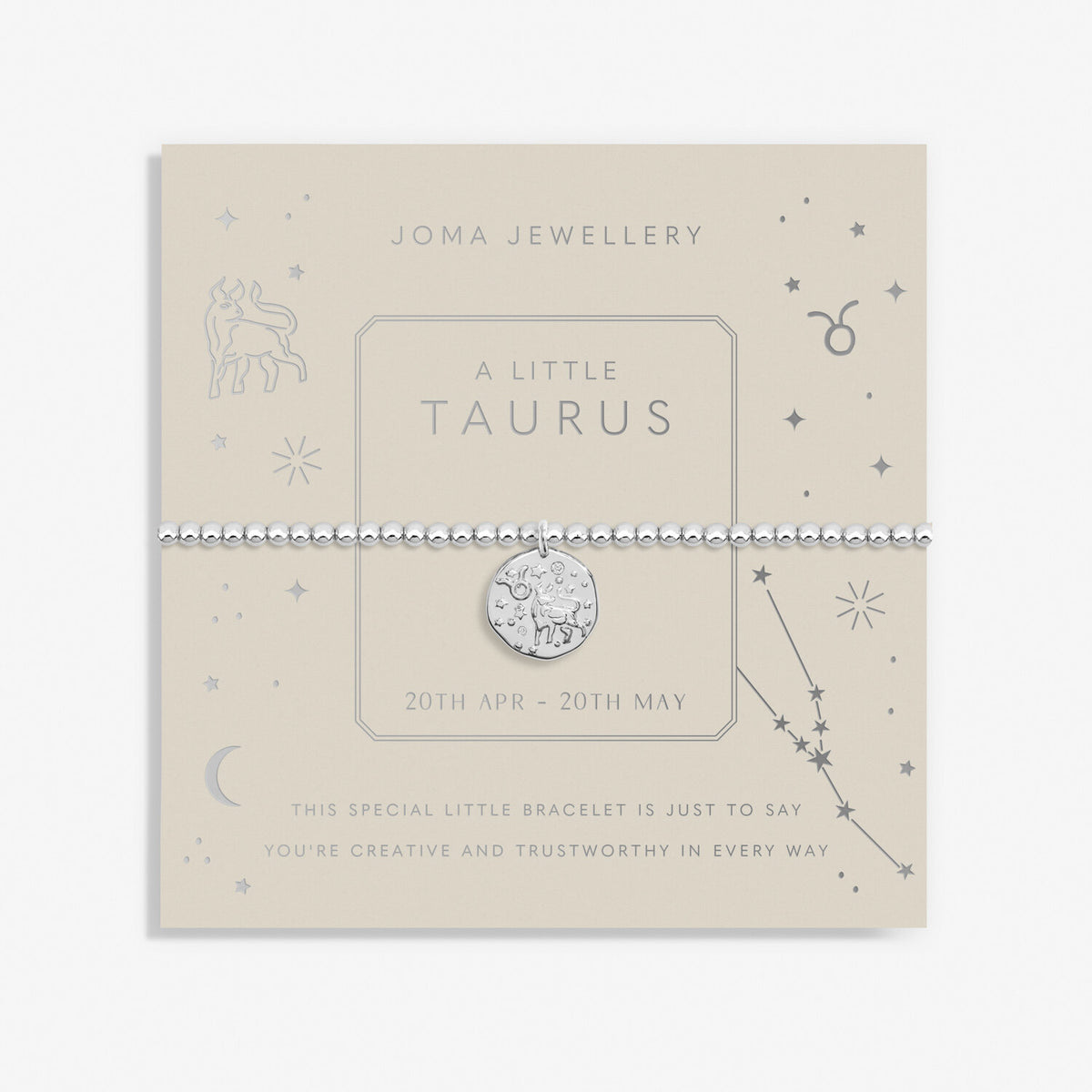 Star Sign A Little 'Taurus' Bracelet In Silver Plating – bonbonfistral