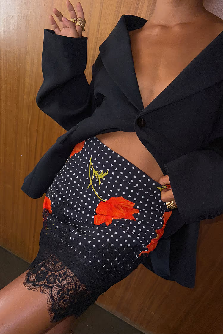 Never Fully Dressed Black Poppy Mini Maeva Skirt – bonbonfistral